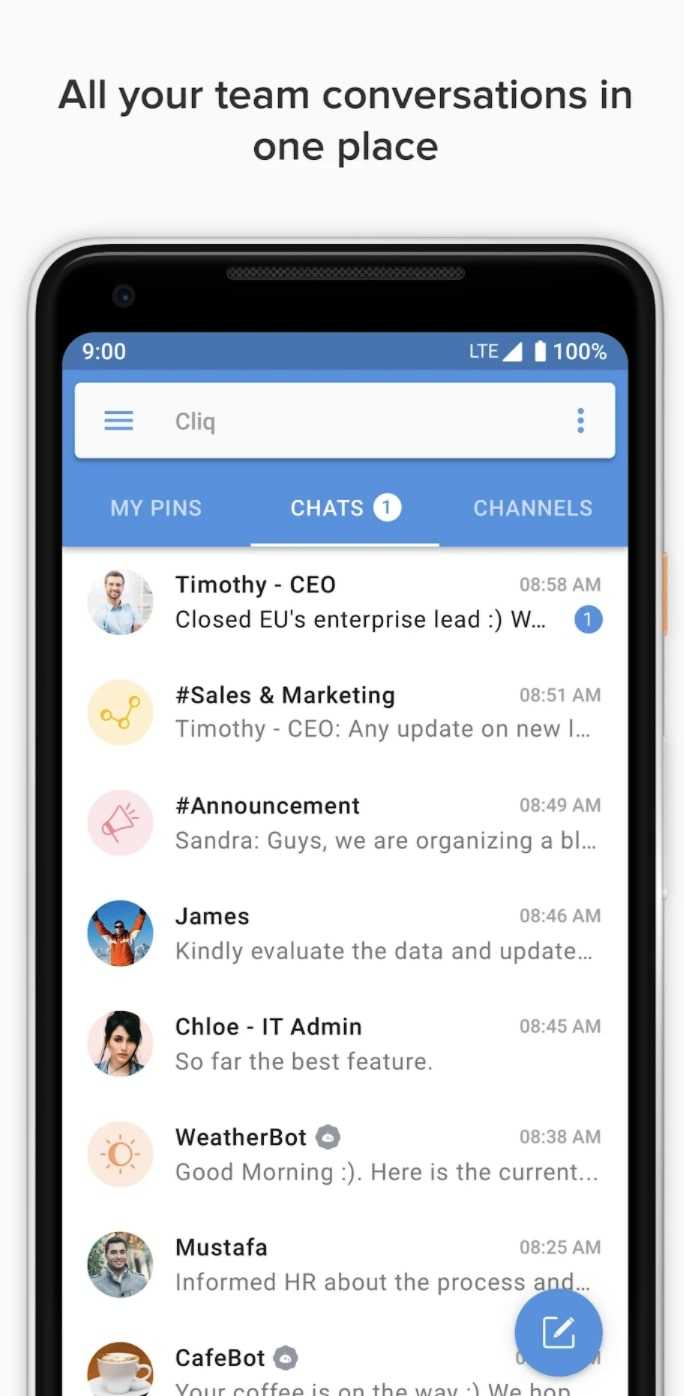 Zoho Cliq Mobile app for iOS and Android Devices in 2023