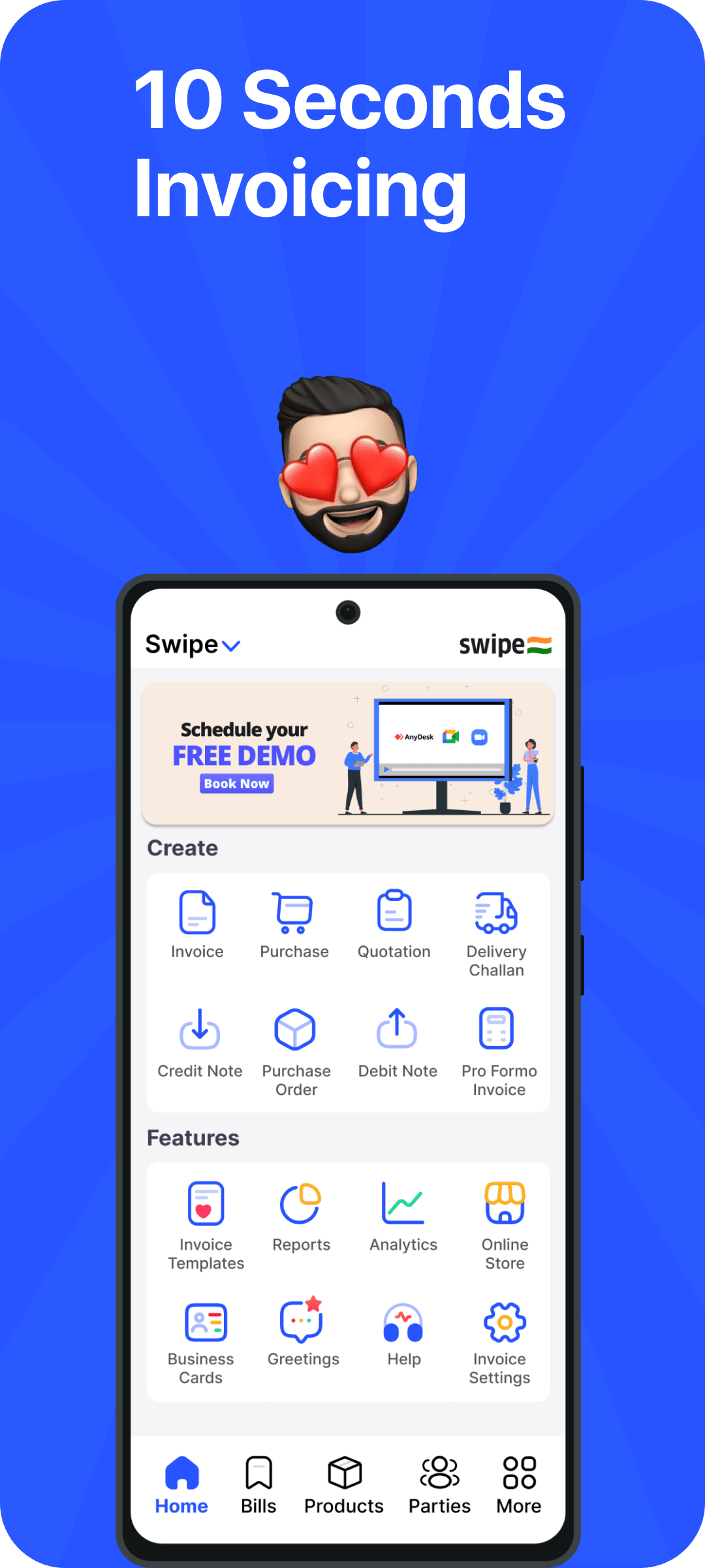 Swipe - Billing Mobile app for iOS and Android Devices in 2022